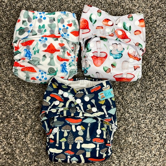 Thirsties | Accessories | Cloth Diaper Mushroom Bundle Aio Pocket ...